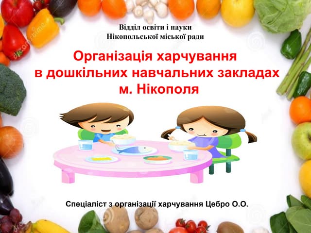 Організація харчування в дошкільних навчальних закладах м Нікополя Ppt