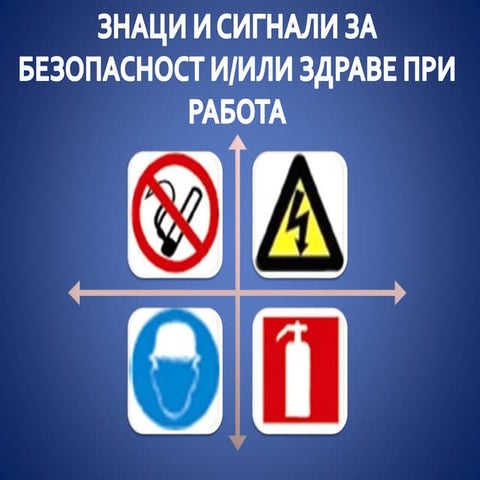 Знаци и сигнали за безопасност и здраве при работа Pptx