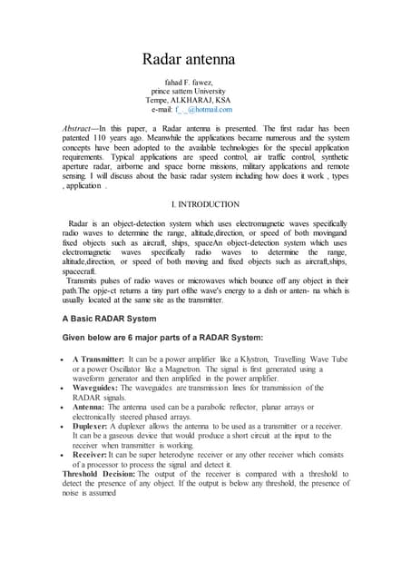 Radar tutorial | PDF