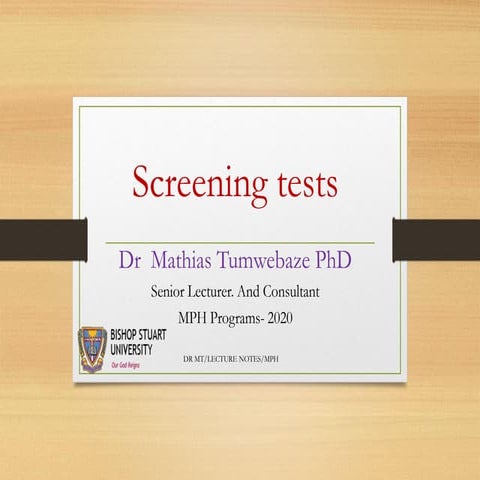 .Screening tests | PPT