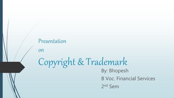 presentation on trademark and copyright | PPT