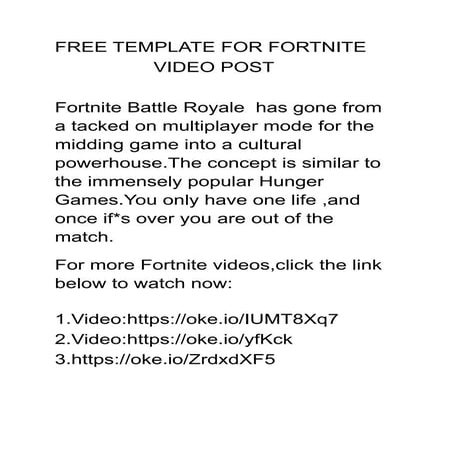 FREE TEMPLATE FOR FORTNITE | PDF