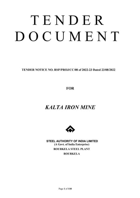 NOTICE INVITING TENDER | PDF