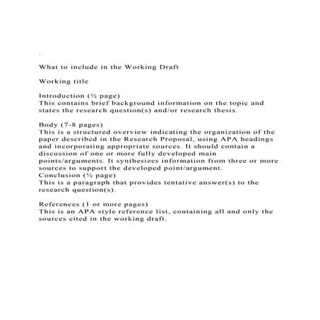 .What to include in the Working Draft Working titleI.docx