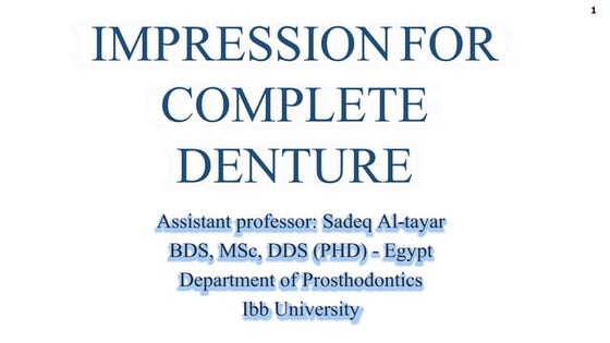 impression techniques for FPD | PDF