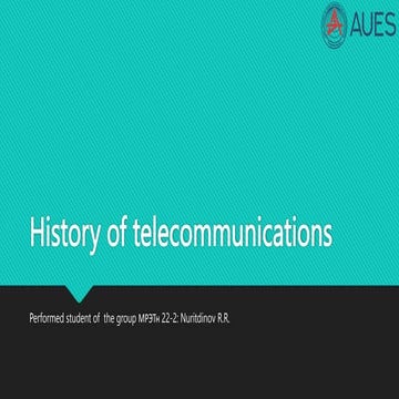 History of telecommunications | PPTX