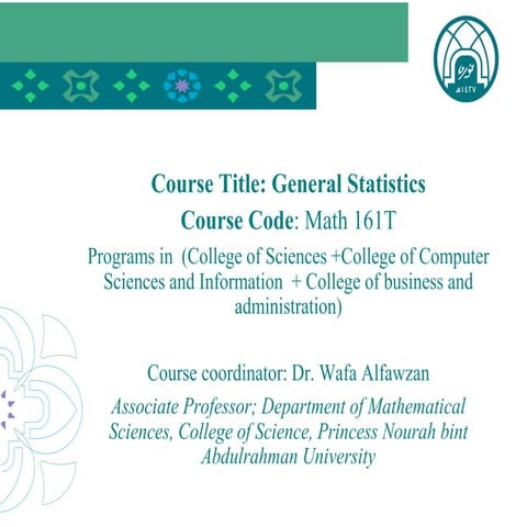 first lecture to elementary statistcs | PPT