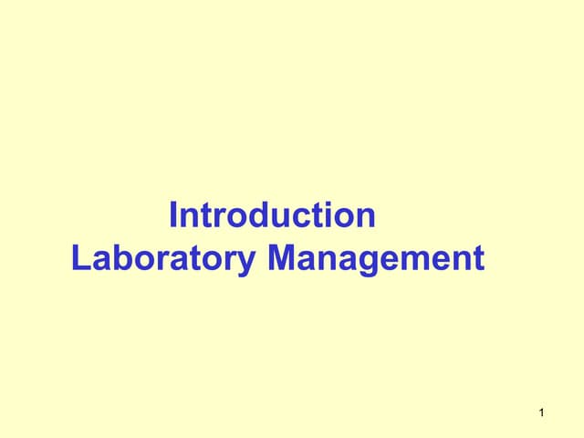Laboratory management | PPT