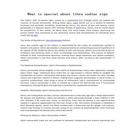 What is special about libra zodiac sign | DOC