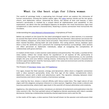 What is the best sign for libra woman | PDF