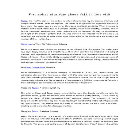 What zodiac sign does pisces fall in love with | DOC