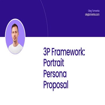 Oleg Tomenko: 3P: Portrait, Persona, Proposal framework for Outbound ...
