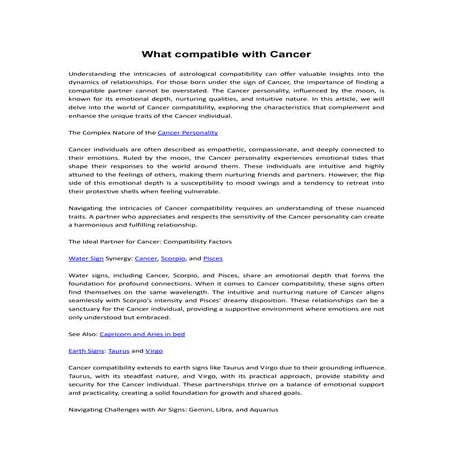 What compatible with Cancer | DOC