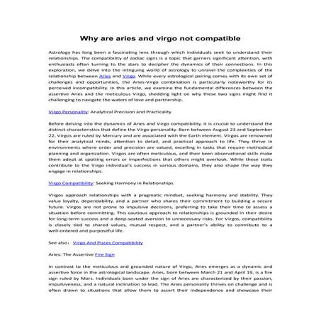 Why are aries and virgo not compatible | DOC