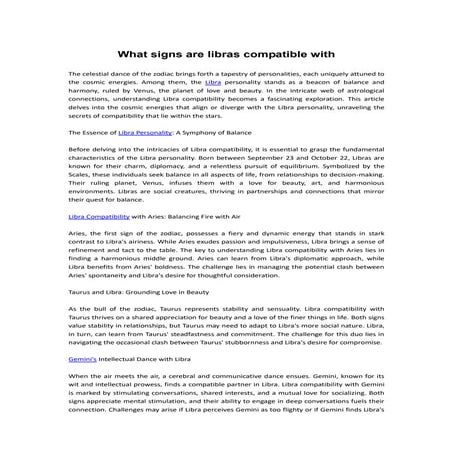 What signs are libras compatible with | DOC