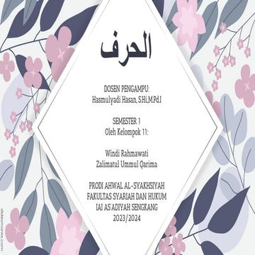 pembagian kalimat dalam bahasa arab ( isim, Fiil, dan huruf) | PPTX