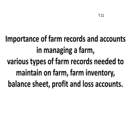 FARM REPORT AND ACCOUNT MANAGMENTa farm,various | PPT