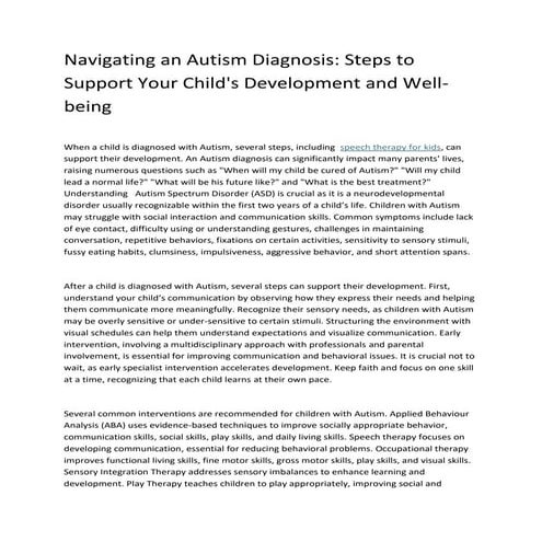How to talk to parents about autism | PPT