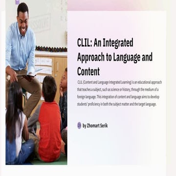 clil: A Integrated Approach to Language andContent | PPT