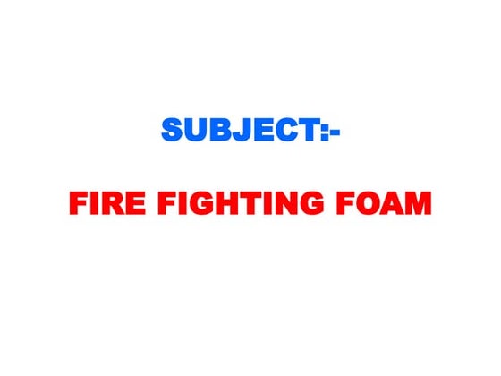 Design and installation of fixed foam fire extinguishing system | DOCX ...