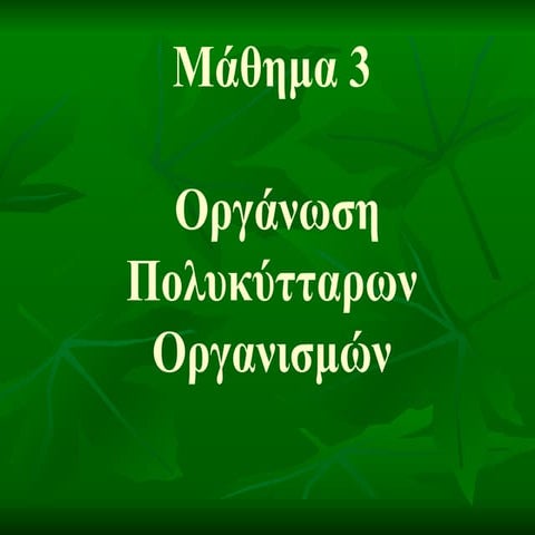 Οργάνωση οργανισμών, βιολογία α γυμνασίουυ | PPTX
