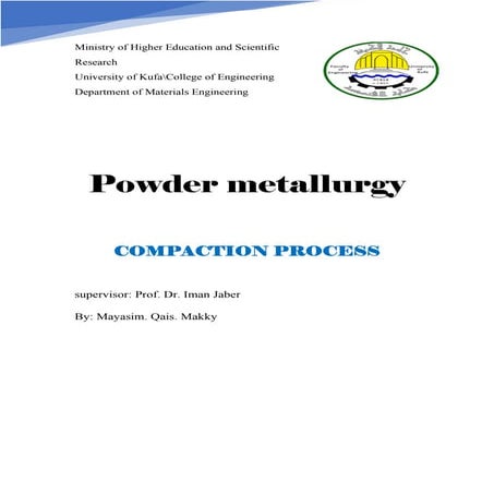 Compaction processes of powder metallurgy | PDF