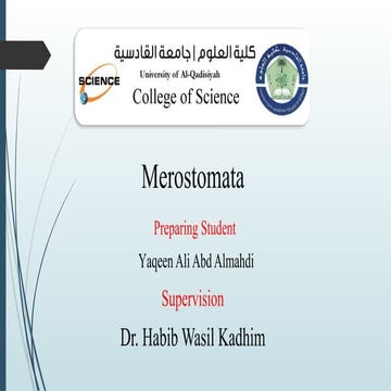 Merostomata is a class of chelicerate arthropods that 000000 | PPTX