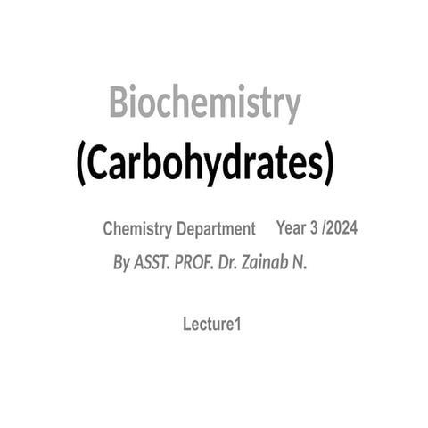 Biochemistry is the Study of the Chemistry of Biomolecules and Living ...