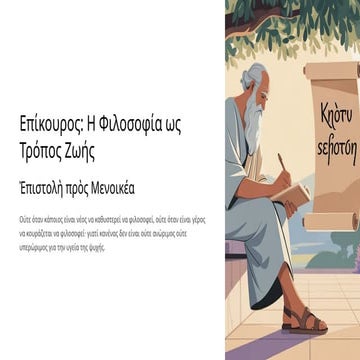 Δ.Ε.3: Επίκουρος, Επιστολή στον Μενοικέα, 122 | PPTX
