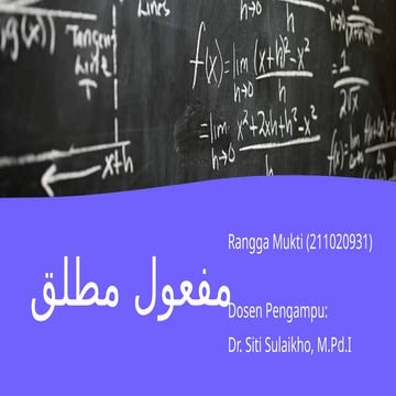 Nahwu Shorof: Maf'ul, Isim yang dibaca nashab.pptx