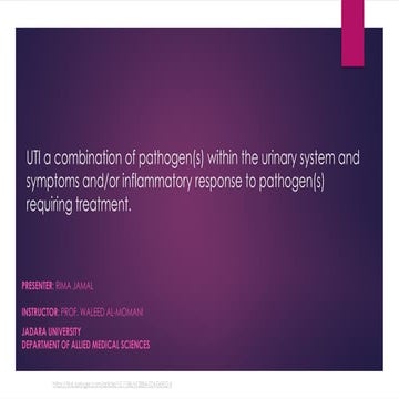 UTI a combination of pathogen(s) within the urinary system and symptoms ...