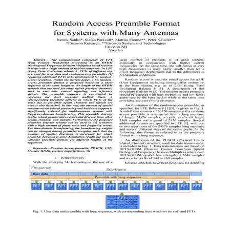 Conference Paper: Random Access Preamble Format for Systems with Many ...