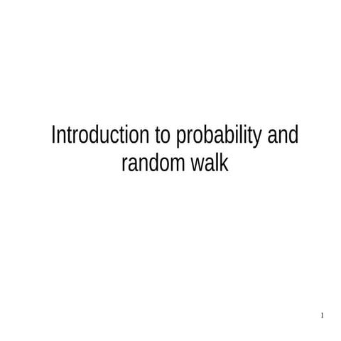 random walk lectures by p pj class notes | PPT