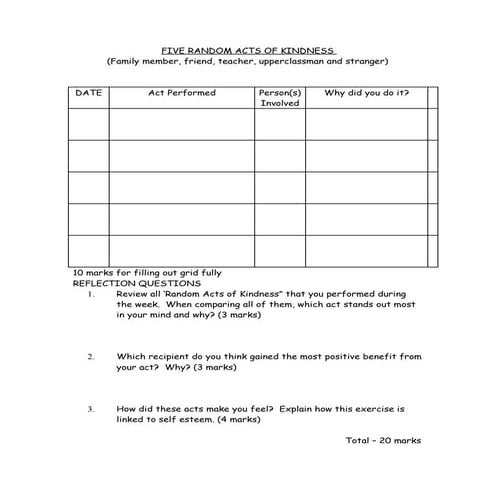 Random acts of kindness | DOC