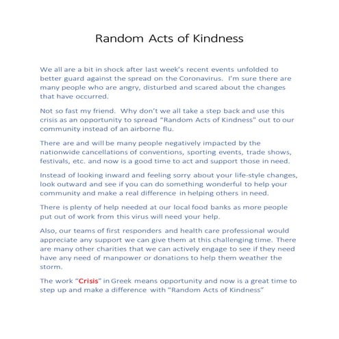 Random acts of kindness | PDF