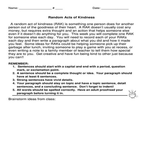 Random acts of kindness pow | PDF