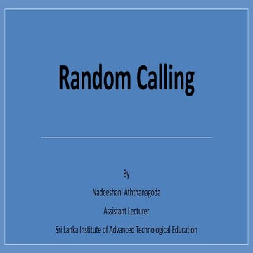 Random calling | PPT