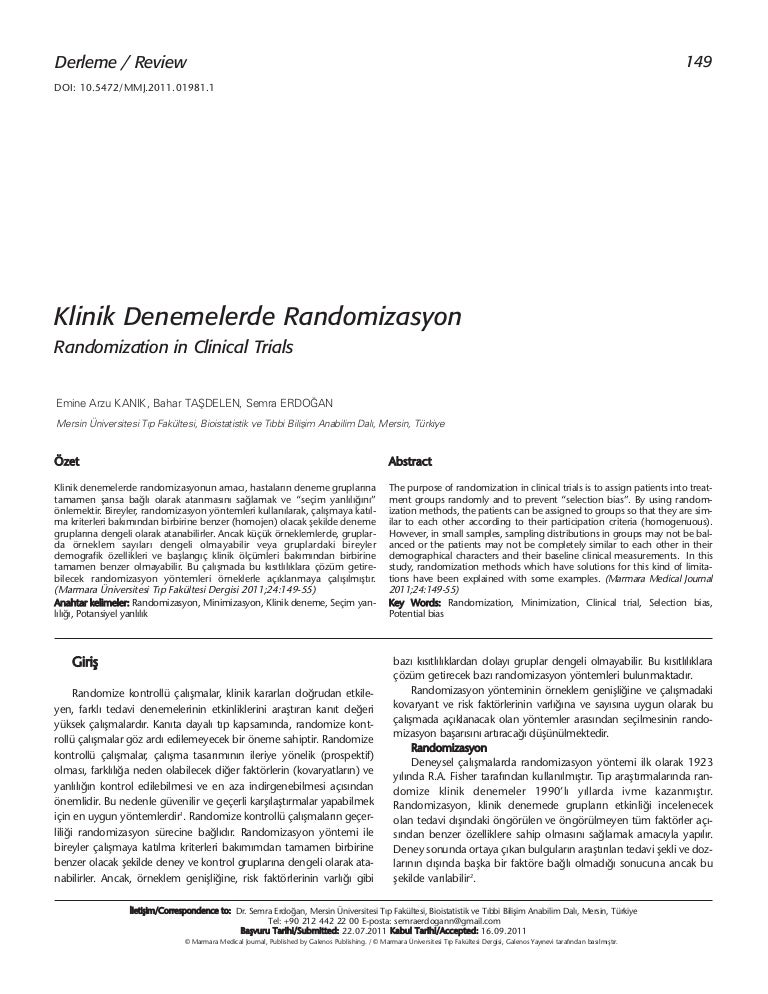 Randomization In Clinical Trials