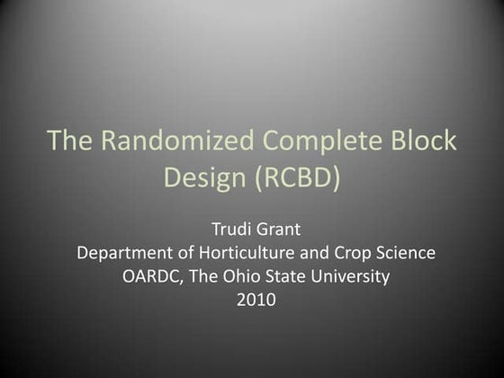 comparison of CRD, RBD and LSD | PPT