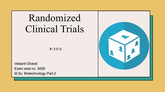 Non randomized controlled trial | PPTX | Medical Health