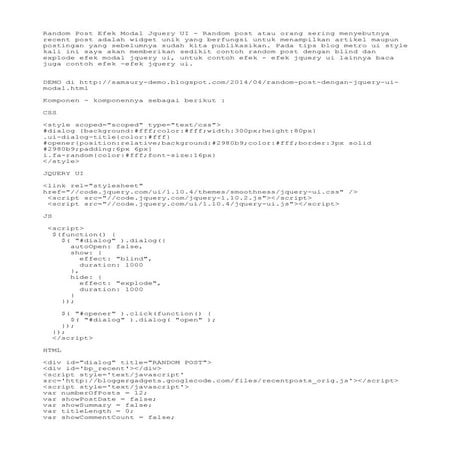 Random post efek jquery ui | PDF