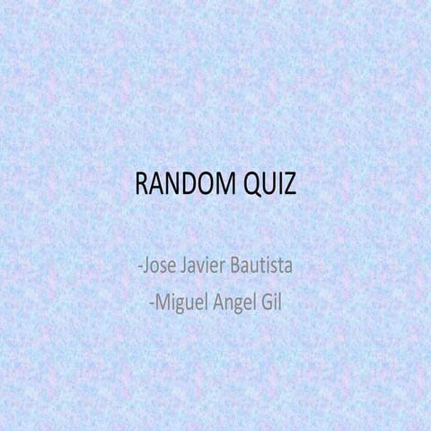 Random quiz | PPT
