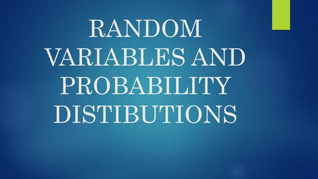 Random variables | PPTX