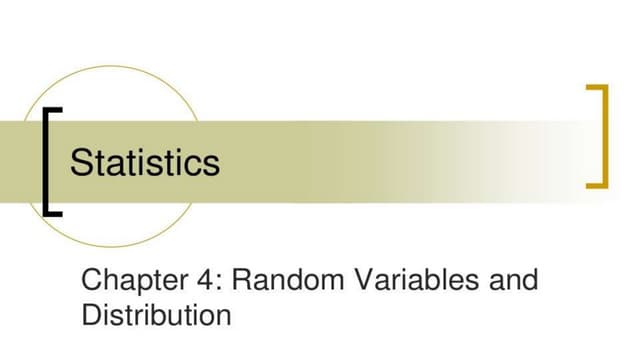 Random Variable (Discrete and Continuous) | PDF