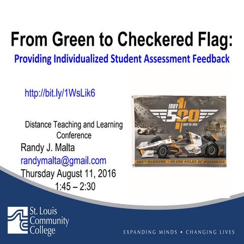 From Green Flag to Checker Flag - Using Video Assessments 2016 | PPT