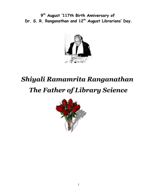 S R Ranganathan Powerpoint | PPT