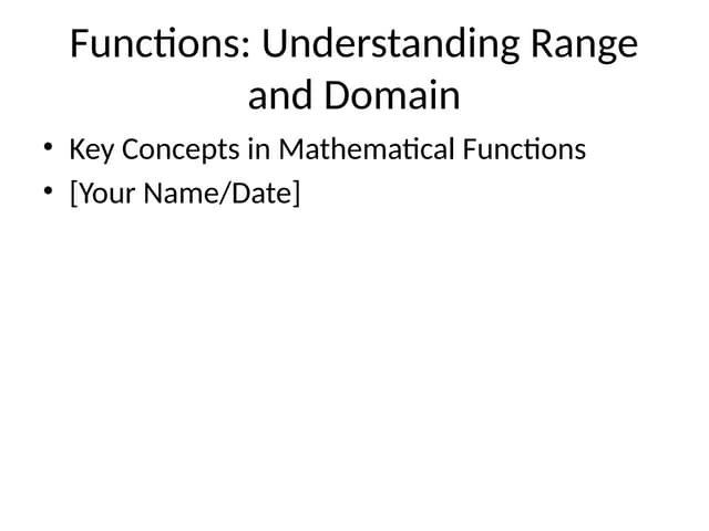 Domain-and-Range-of-a-Function | PPTX