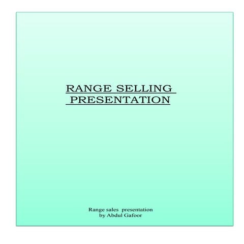 Rangeselling 110906131716-phpapp01 | PDF