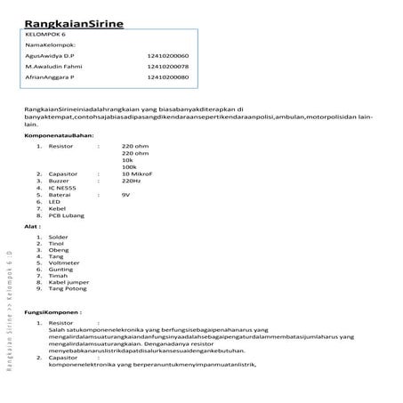 Rangkaian sirine | DOCX