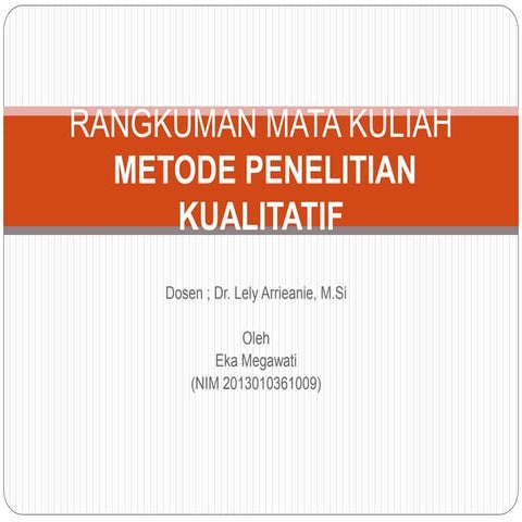 METODE PENELITIAN KUALITATIF | PPTX